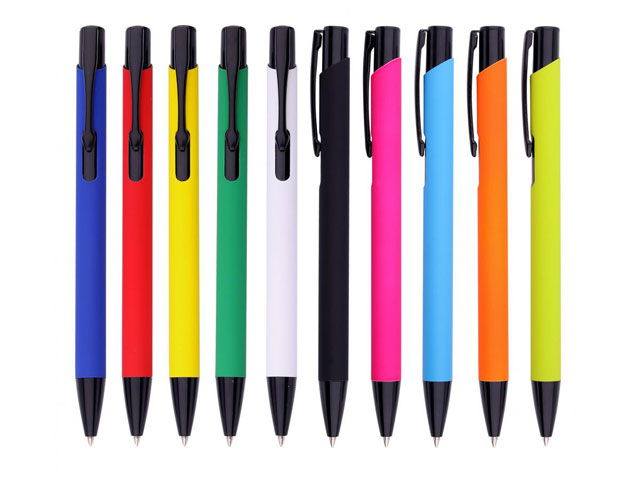 Custom Metal Rubber Pens - BMK 1262 R - Promo Forever